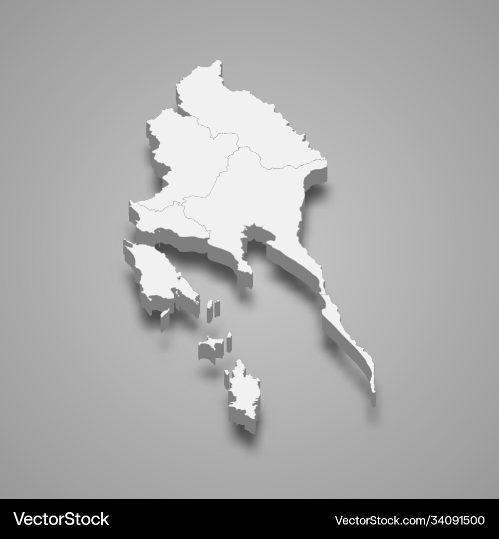 3d map trat is a province thailand Royalty Free Vector Image