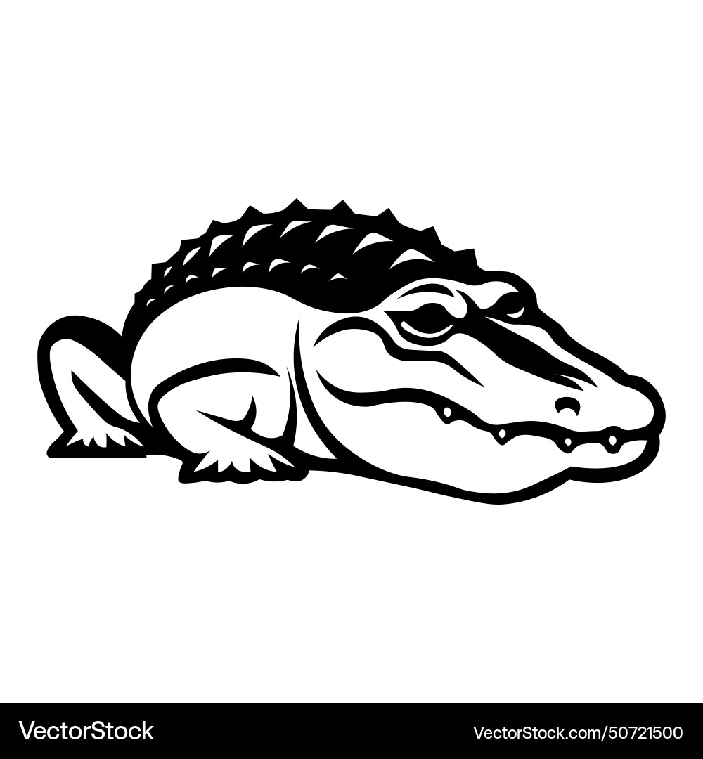 Black crocodile icon on white background Vector Image
