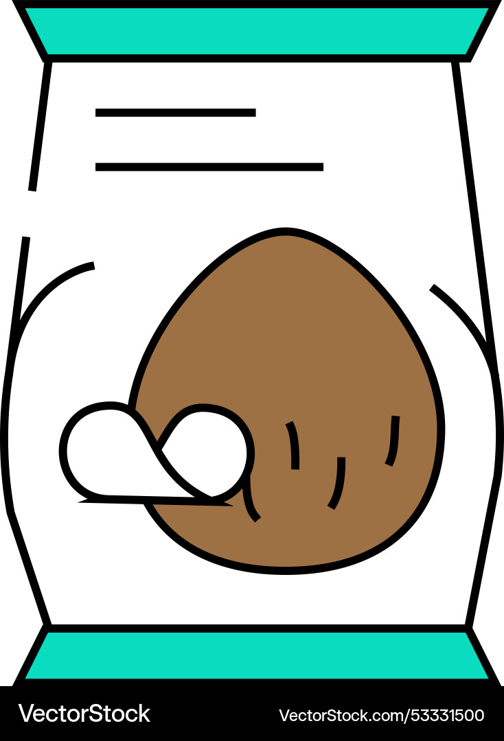 Coconut chips snack icon color Royalty Free Vector Image