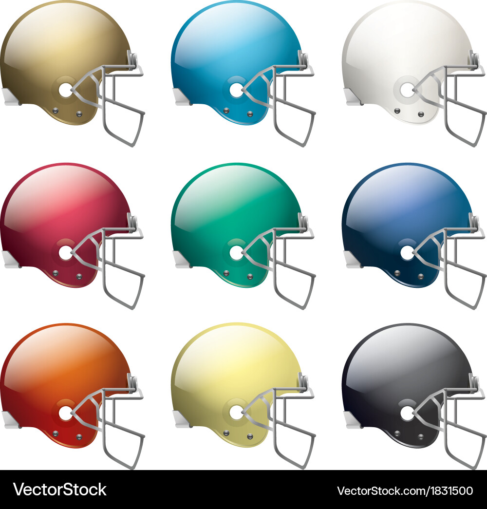 Colorful Football Helmets Royalty Free Vector Image