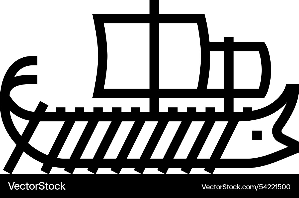 Dhow ancient ship line icon Royalty Free Vector Image