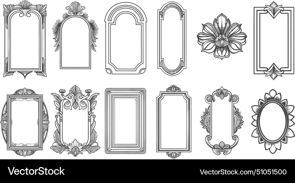 Engraving vintage frames victorian style antique Vector Image