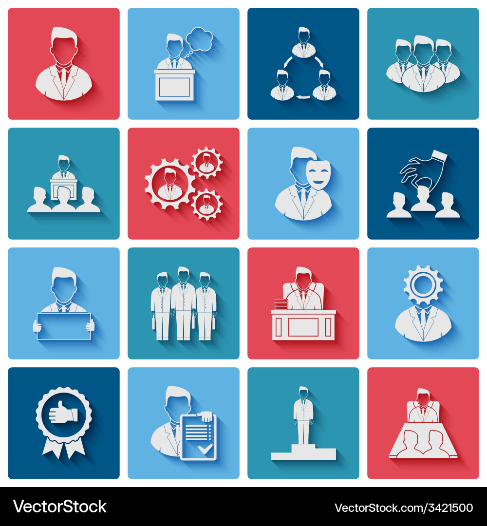 Executive icons white Royalty Free Vector Image