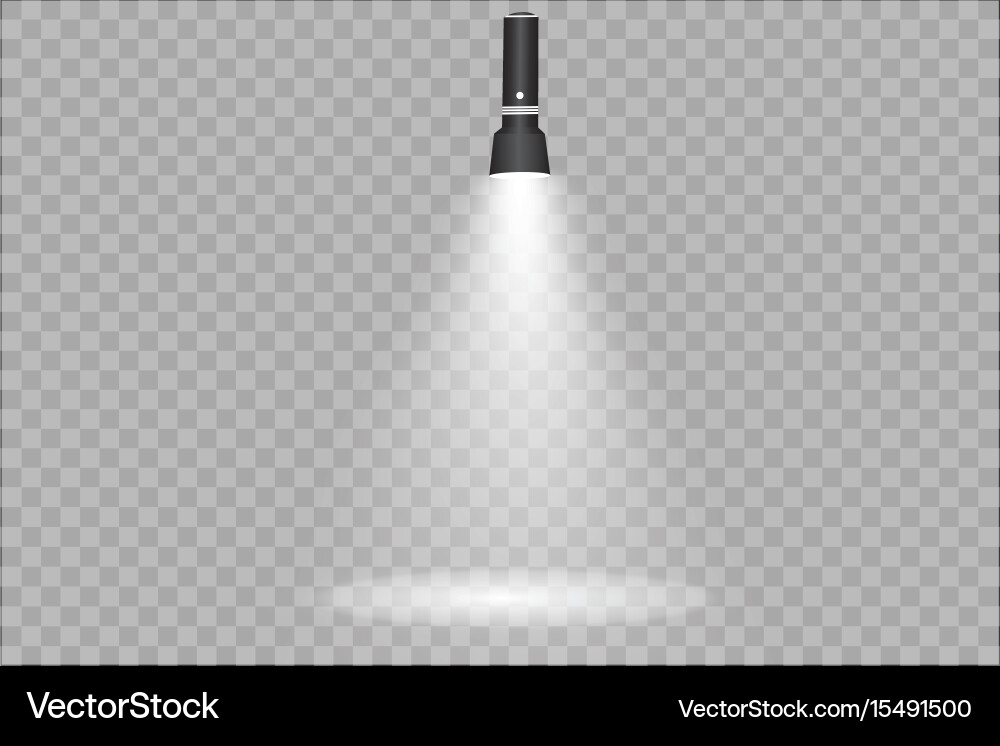 Flashlight on a transparent background Royalty Free Vector