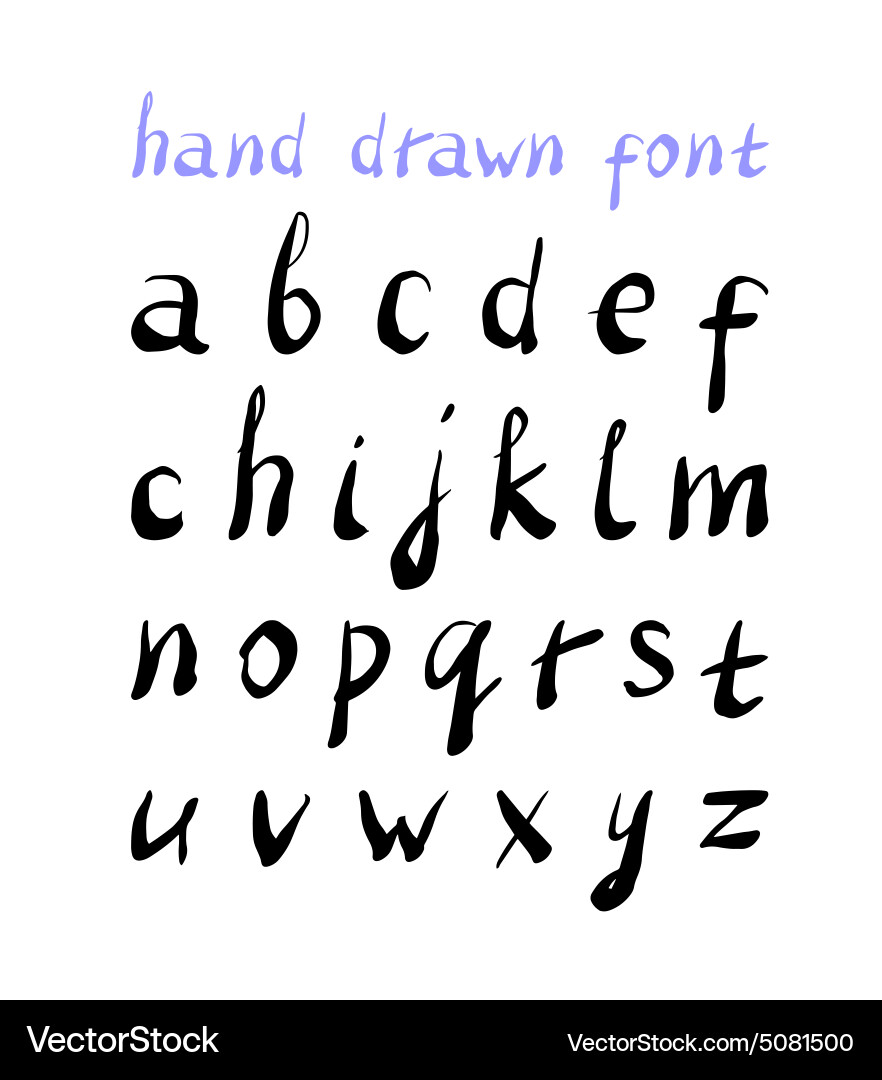 Hand drawn font Royalty Free Vector Image - VectorStock