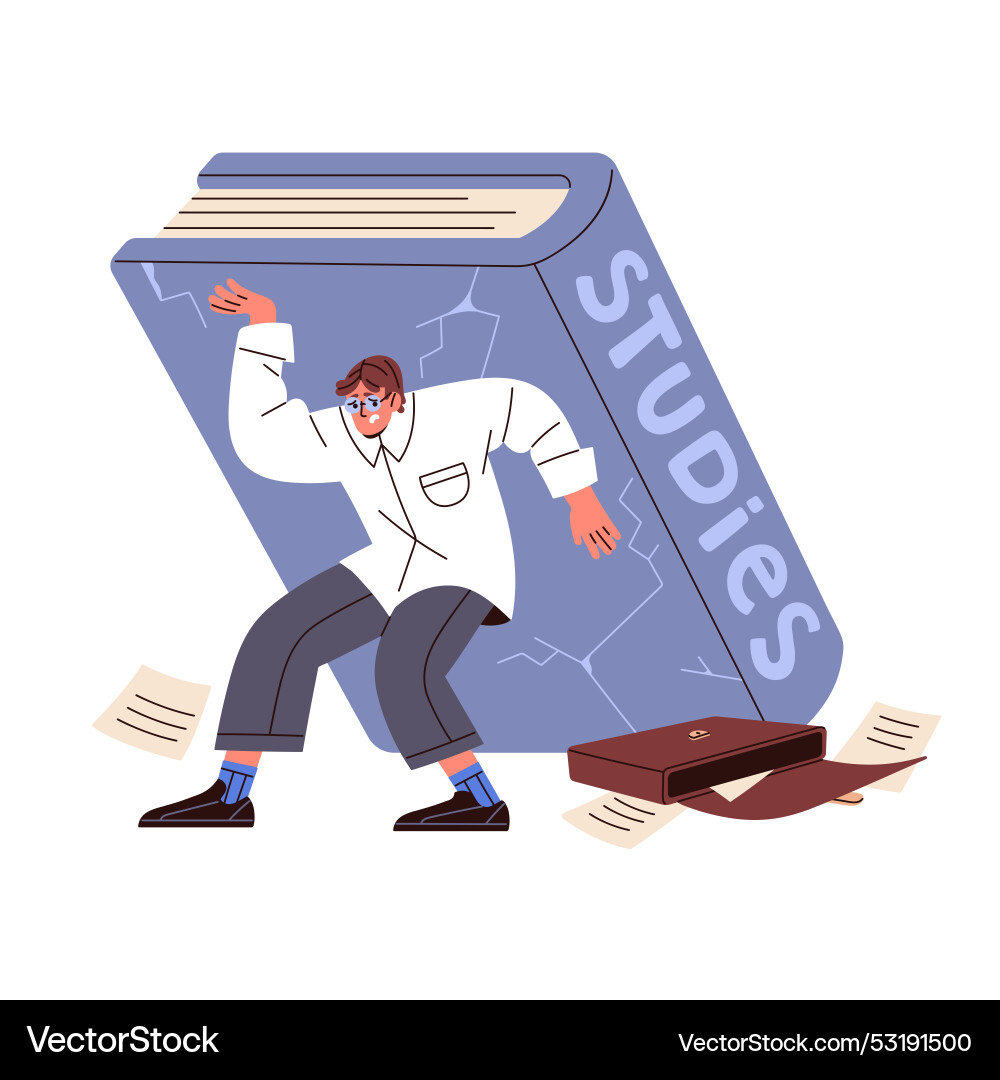 Learning difficulties academic stress concept Vector Image