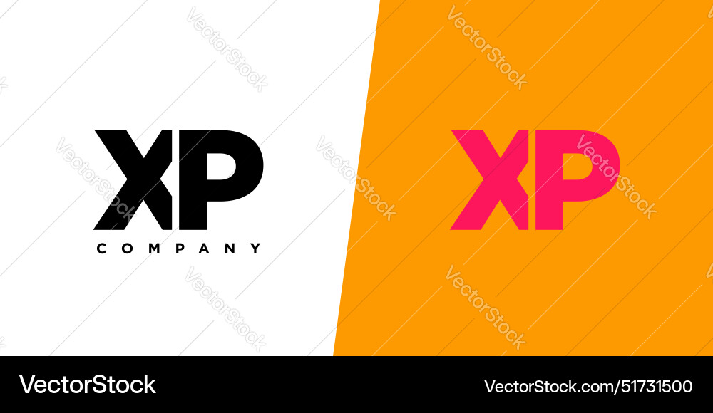 Letter x and p xp logo design template minimal Vector Image