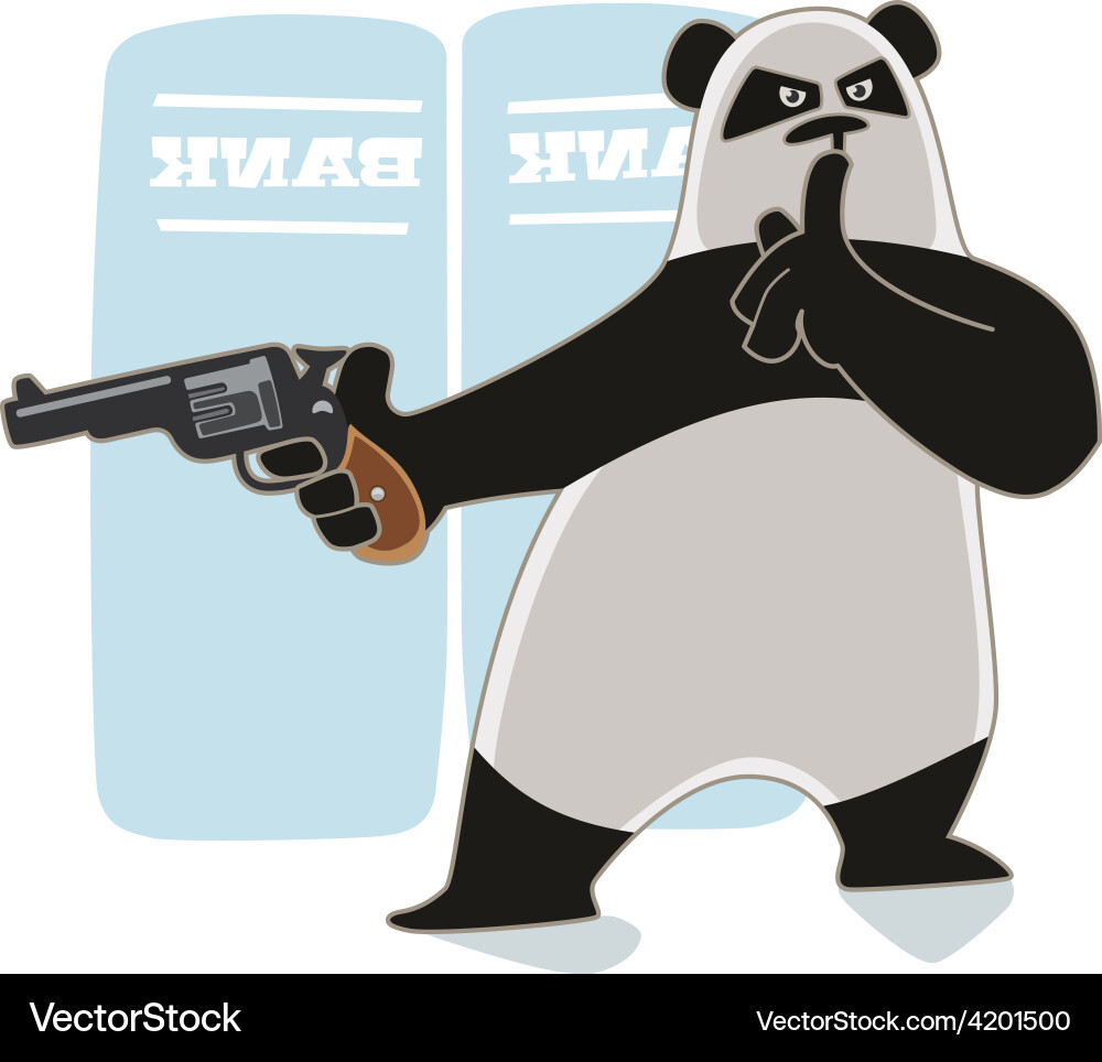 Panda with a gun Royalty Free Vector Image - VectorStock