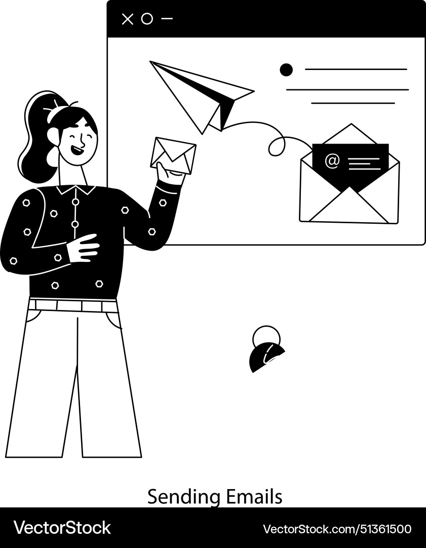 Sending emails Royalty Free Vector Image - VectorStock