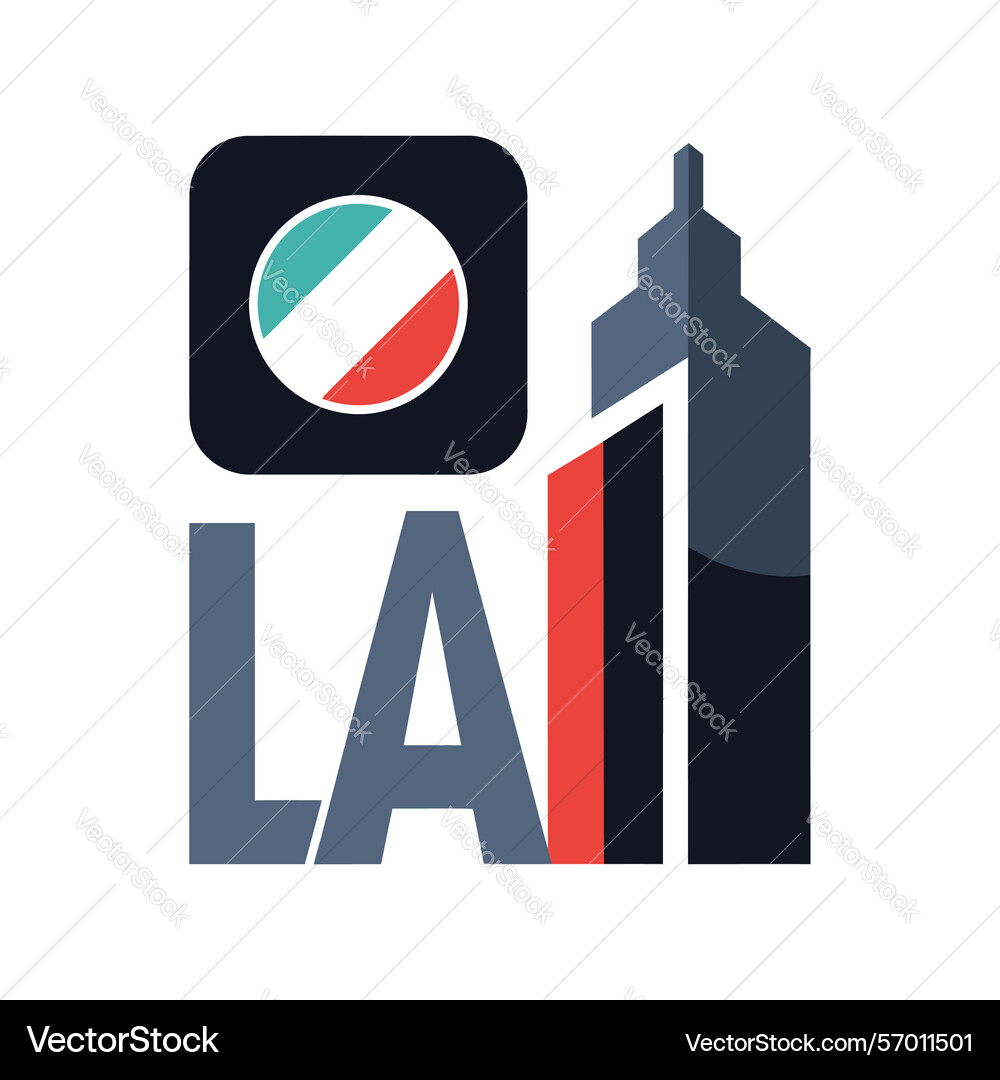 Abstract la cityscape logo design with circular Vector Image