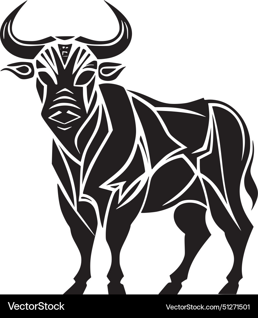 Bull - minimalist and flat logo Royalty Free Vector Image