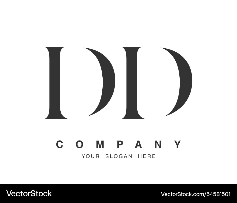 Dd logo design initial letter d and serif font Vector Image