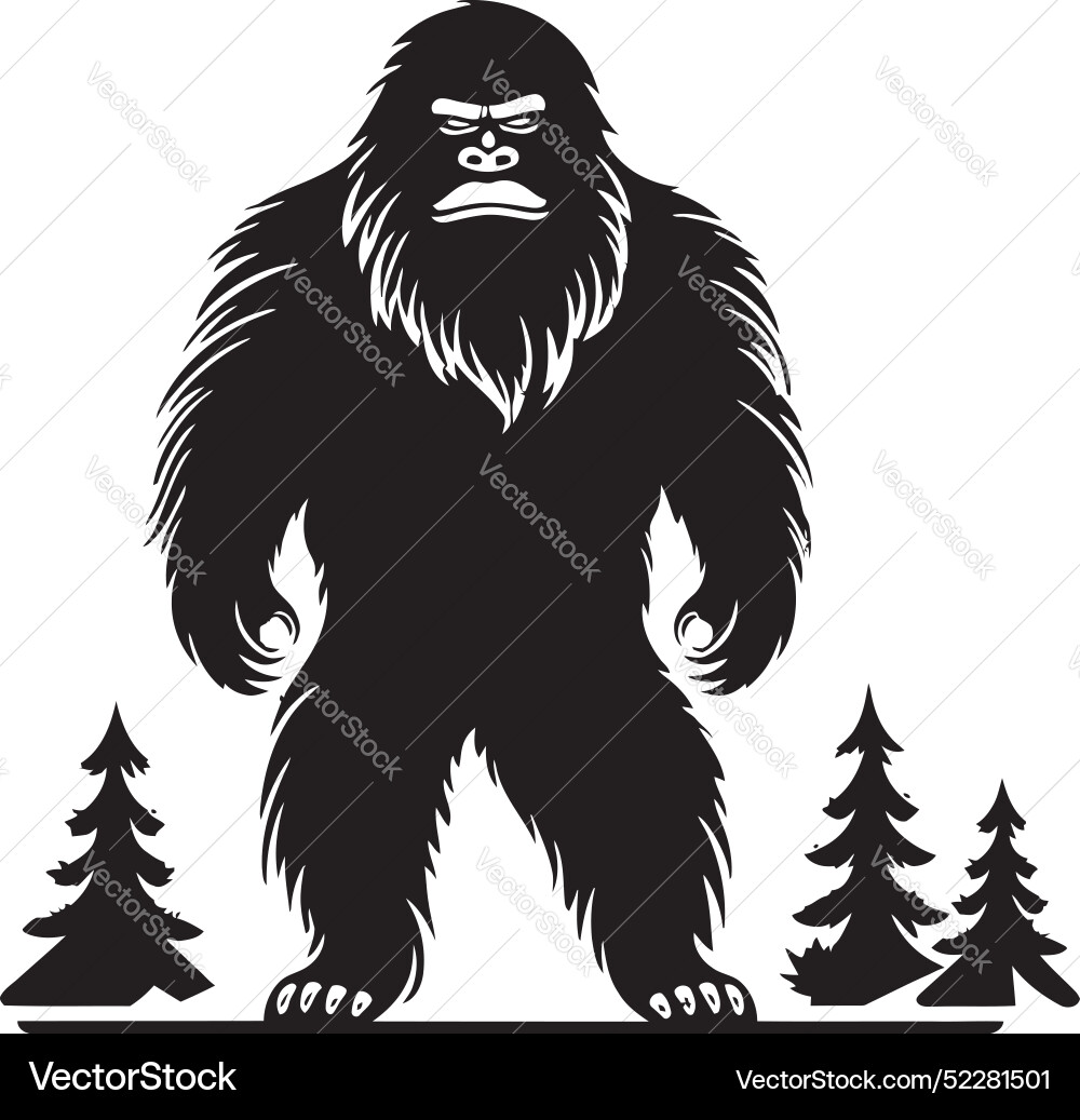 Forest folklore adorable fullbody bigfoot logo Vector Image