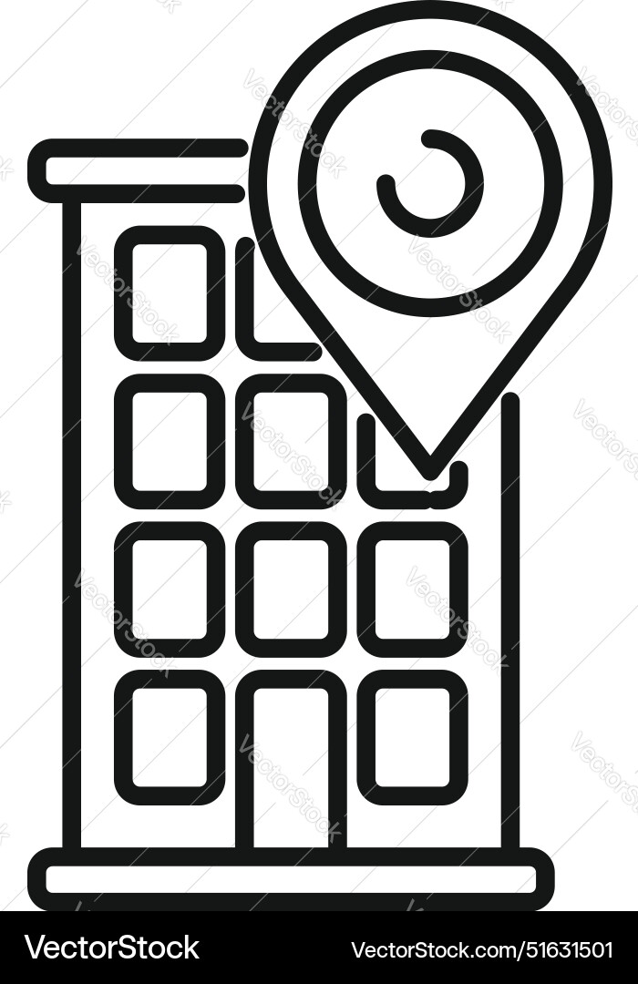 Gps navigation pointing building location icon Vector Image