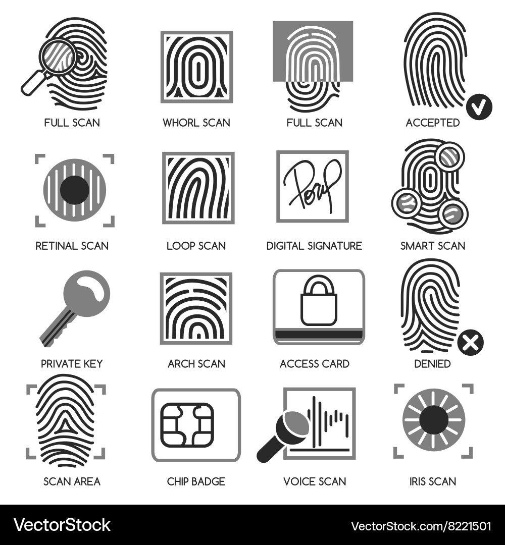Information security icons Royalty Free Vector Image