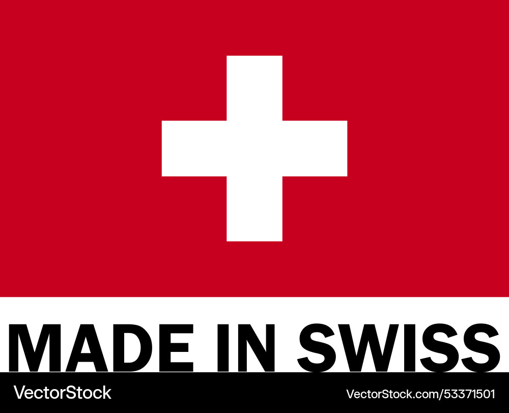 Made in swiss make manufacture sign Royalty Free Vector