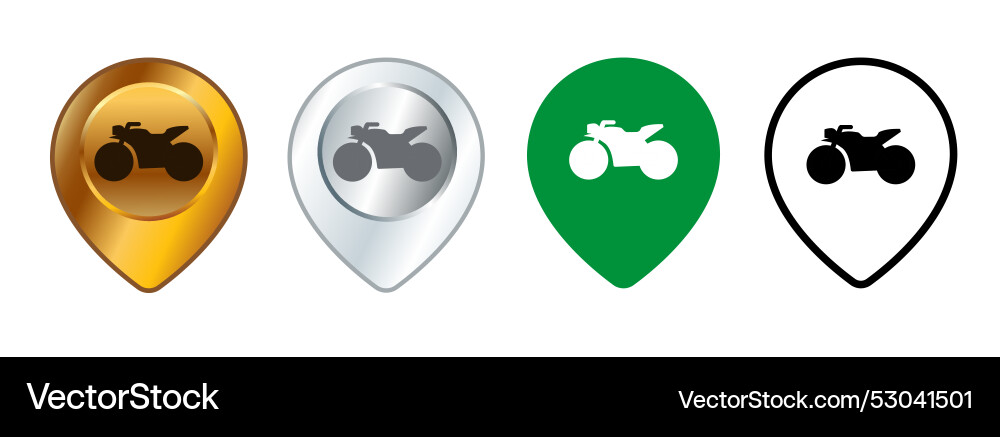 Motorcycle zone position mark symbol location Vector Image
