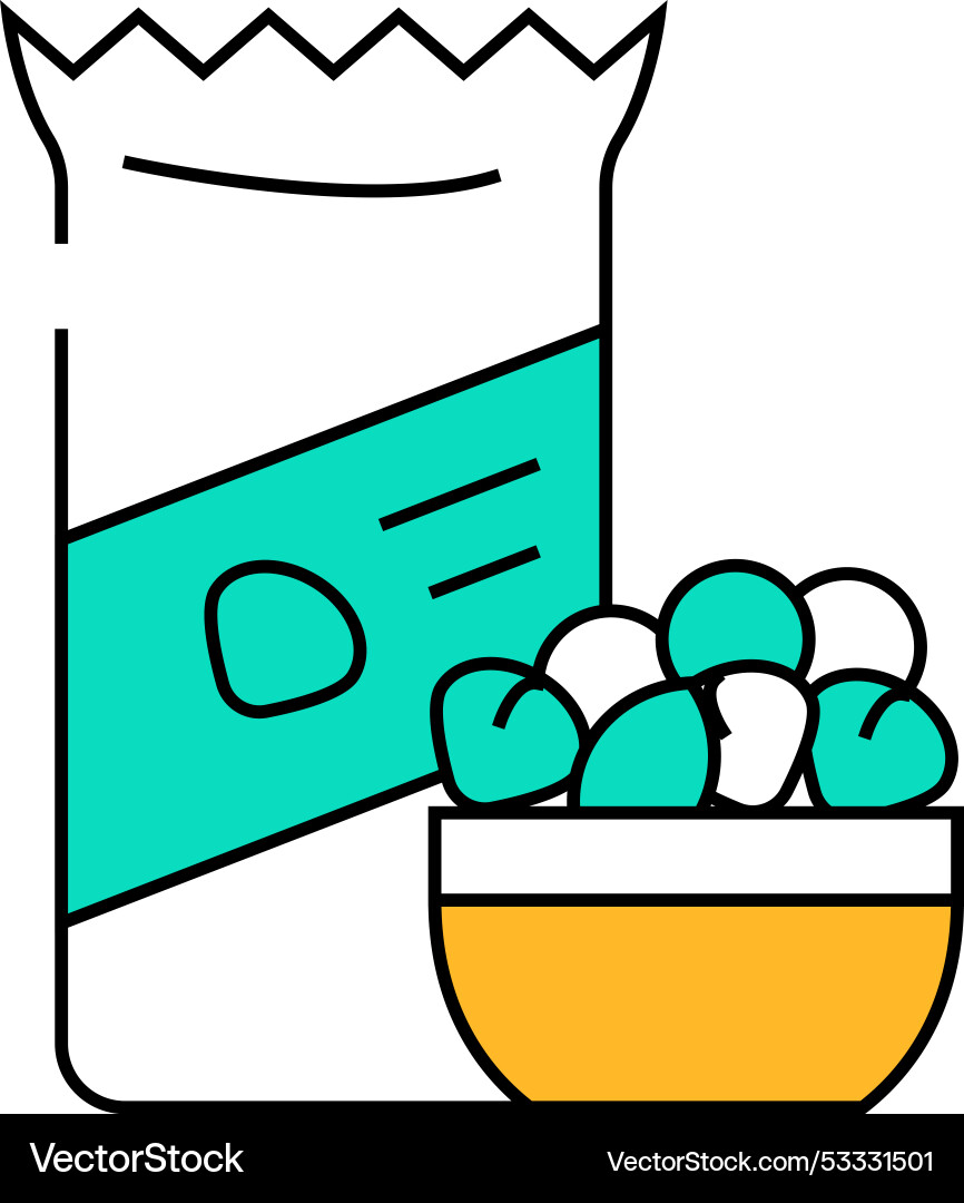 Nuts snack icon color Royalty Free Vector Image