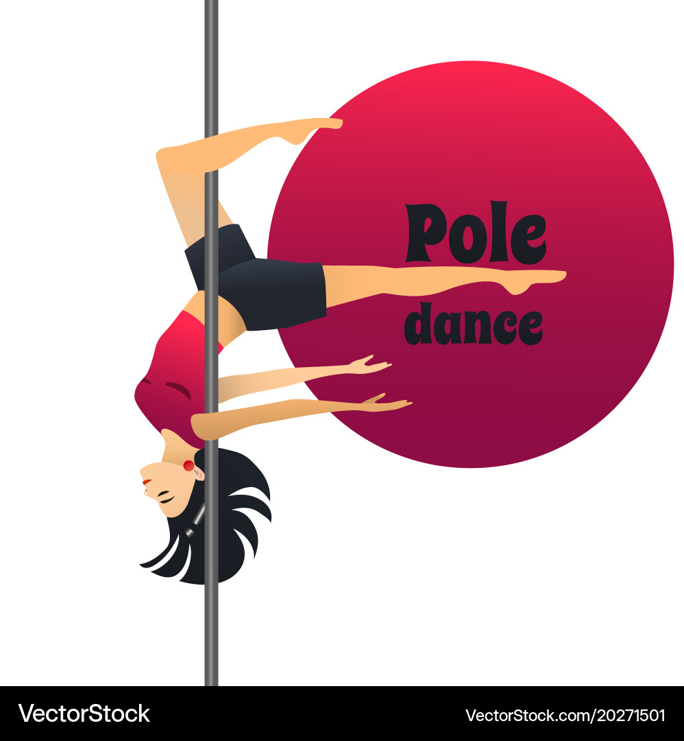 Pole dancer in cartoon style Royalty Free Vector Image