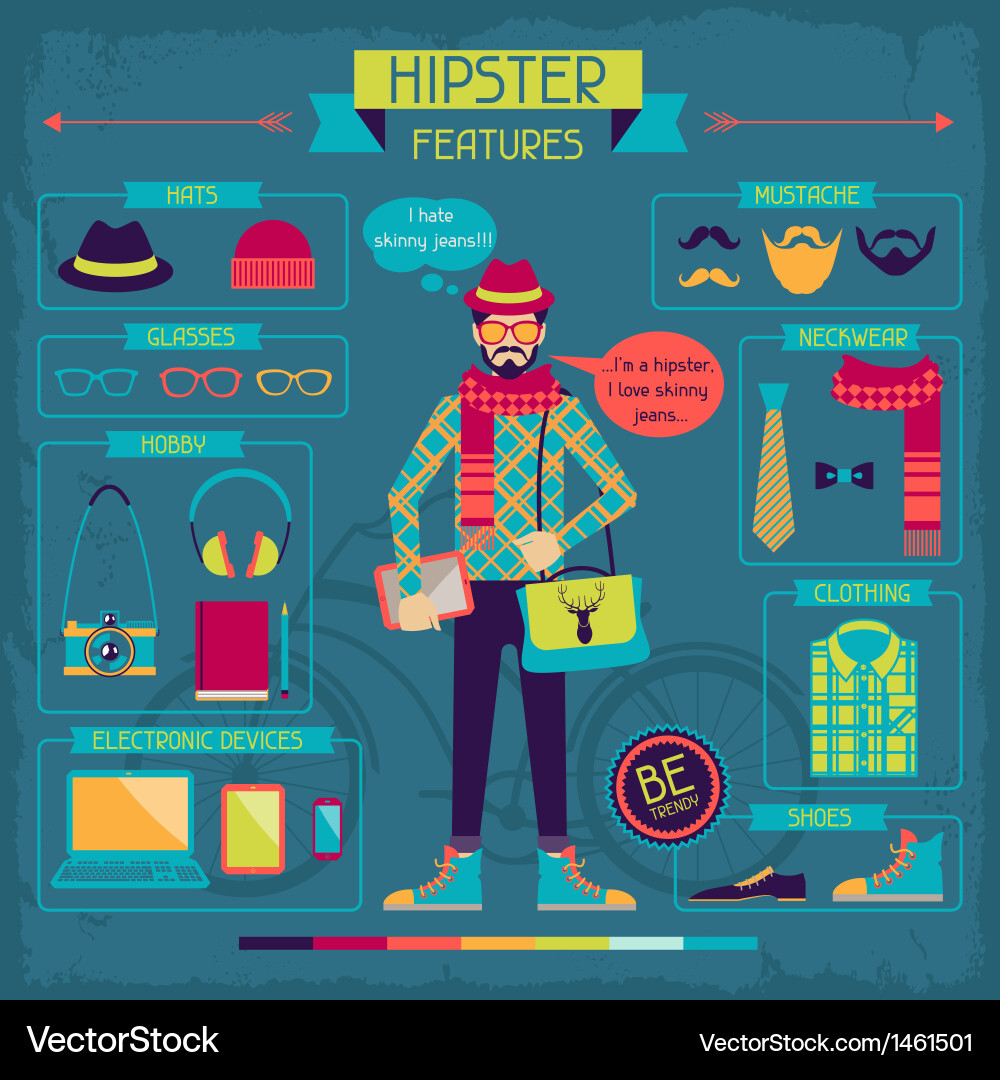 Retro Hipster Infographic Elements Royalty Free Vector Image