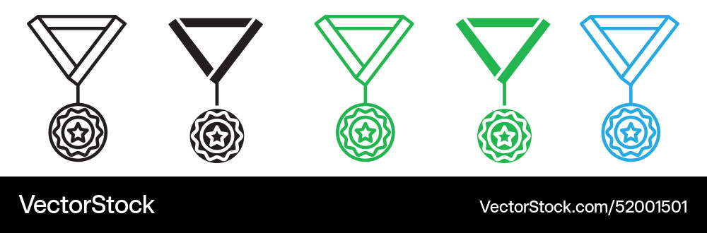Sport medal icon line art Royalty Free Vector Image