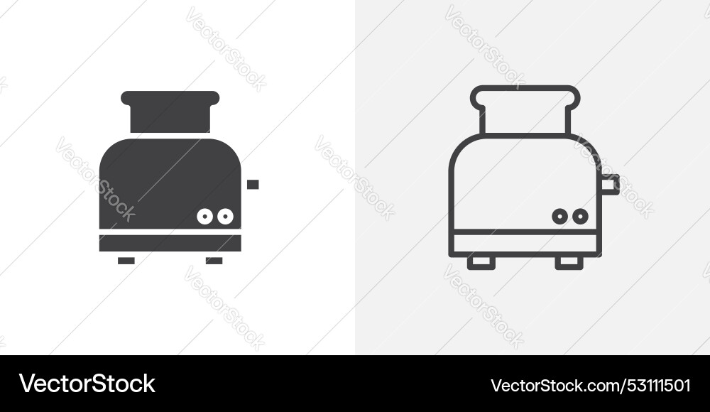 Toaster thin line icon set Royalty Free Vector Image