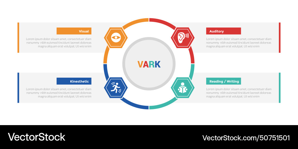 Vark learning styles infographics template Vector Image