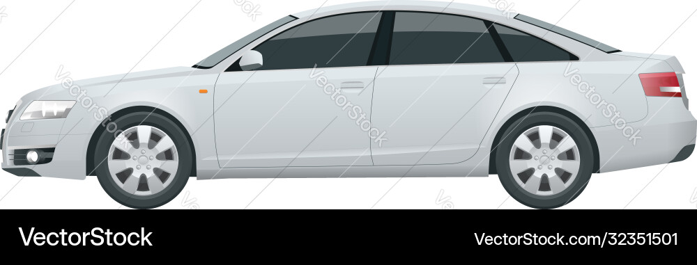 View side sedan vehicle template isolated Vector Image