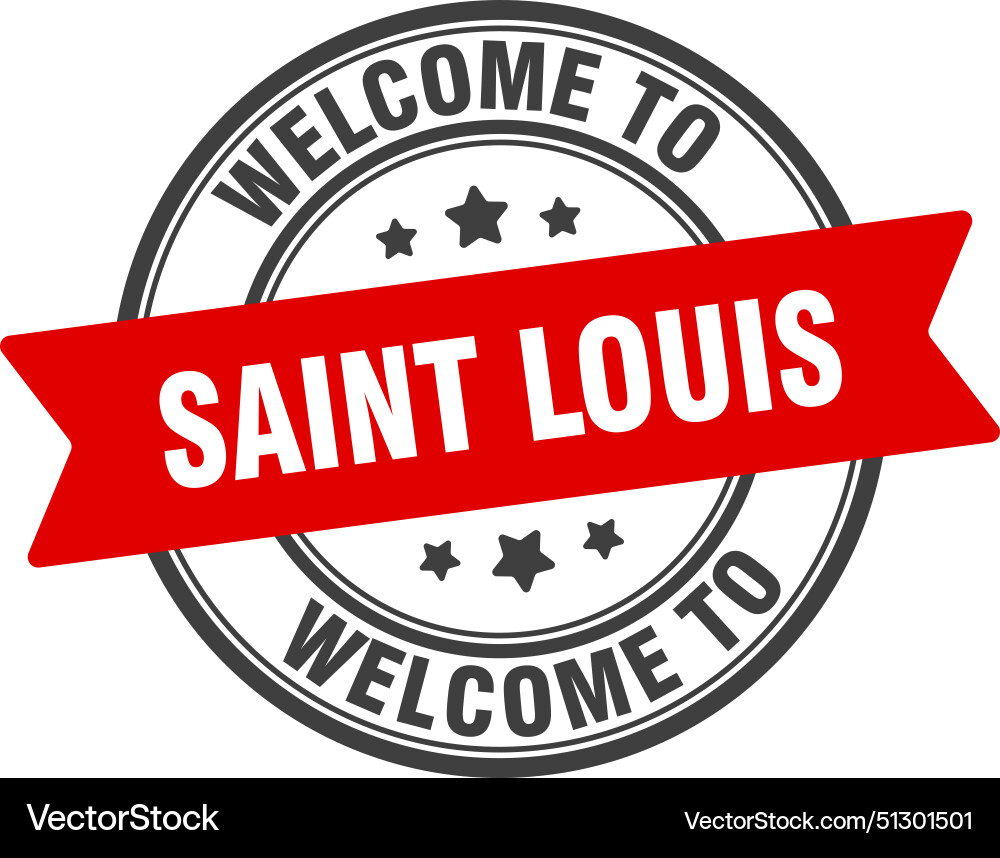 Welcome to saint louis stamp round Royalty Free Vector Image