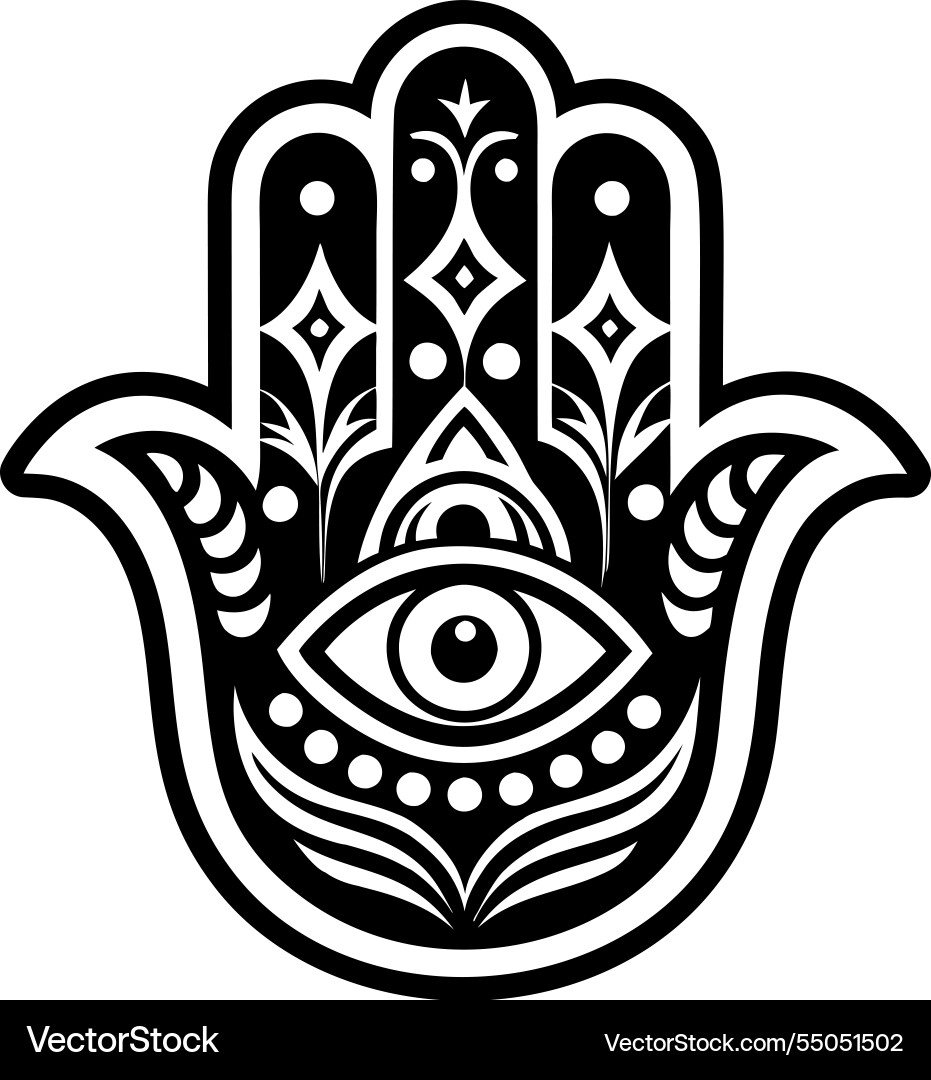 A solid style icon of hamsa hand symbol Royalty Free Vector