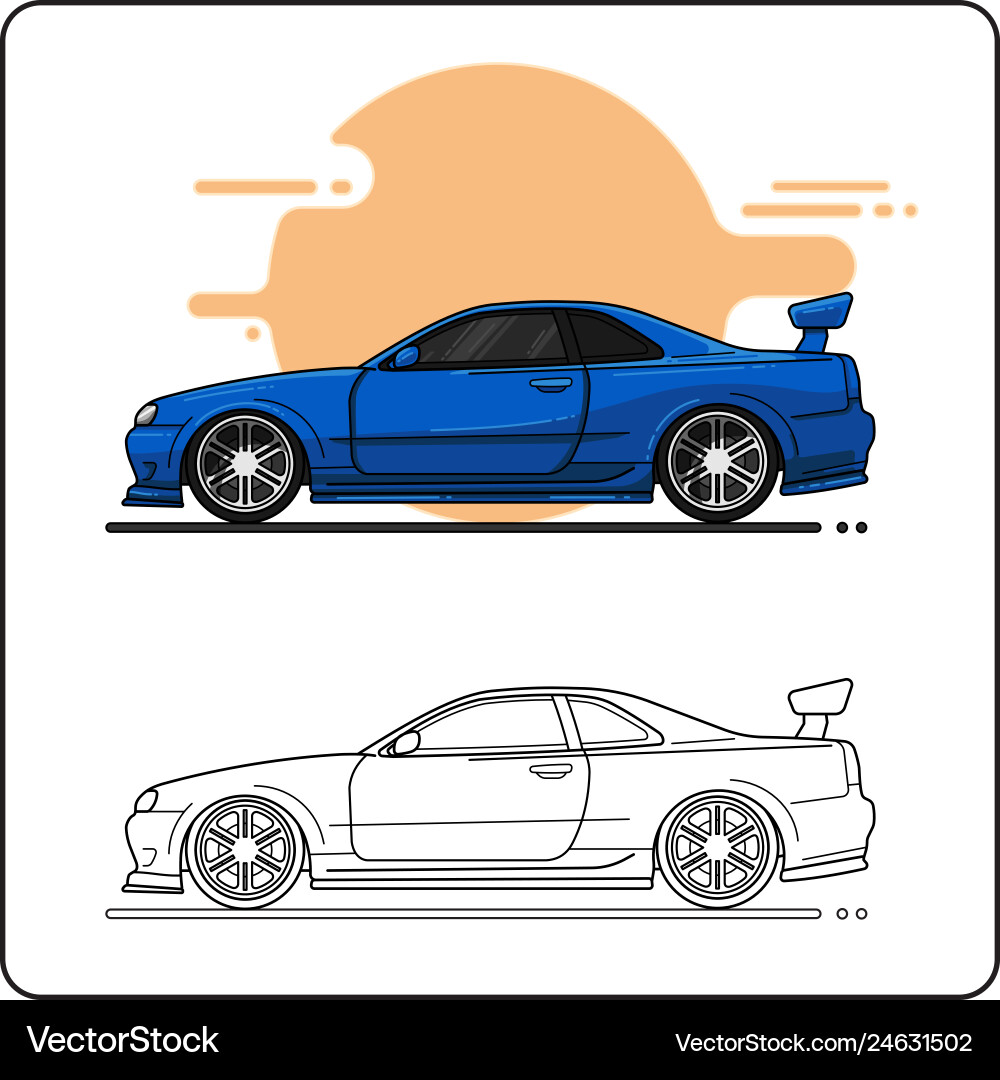 Blue car Royalty Free Vector Image - VectorStock
