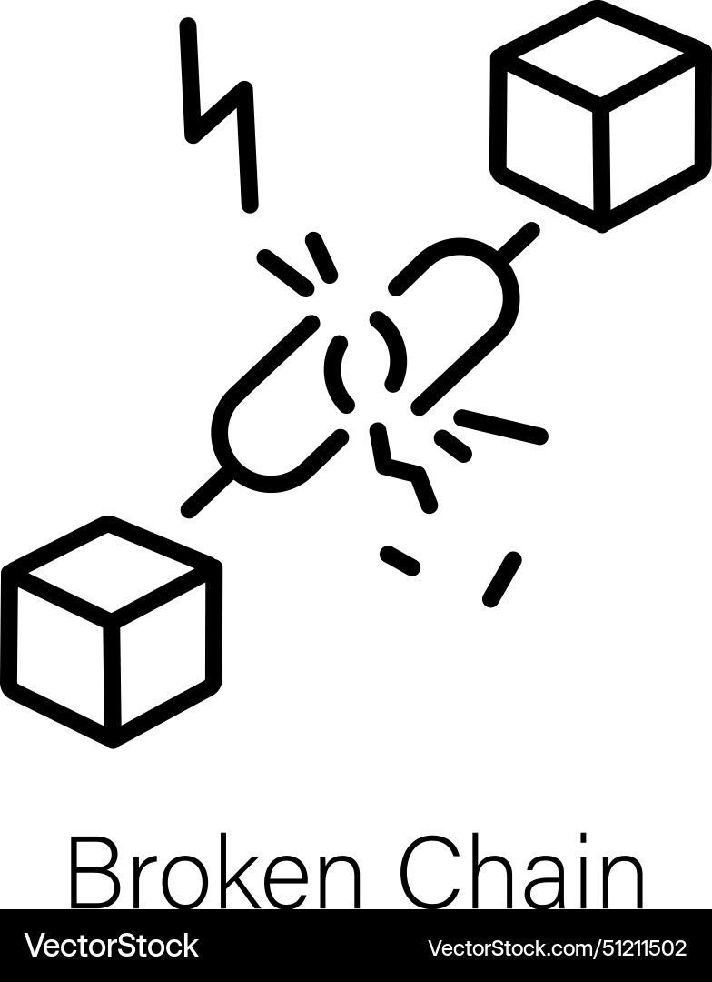 Broken chain Royalty Free Vector Image - VectorStock