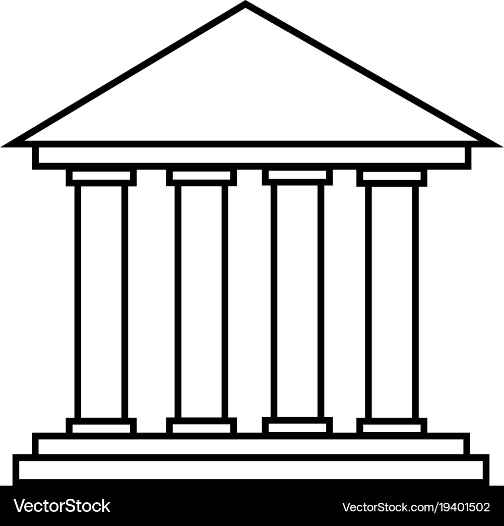 Colums building icon Royalty Free Vector Image