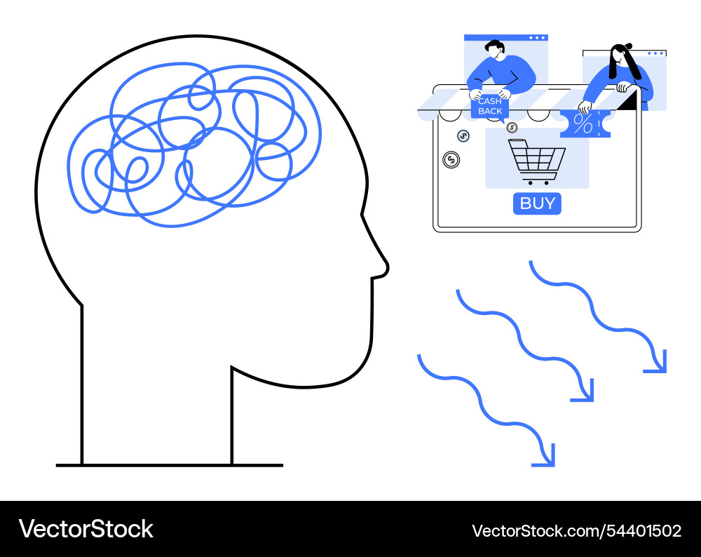 Consumer behavior and online shopping concept Vector Image