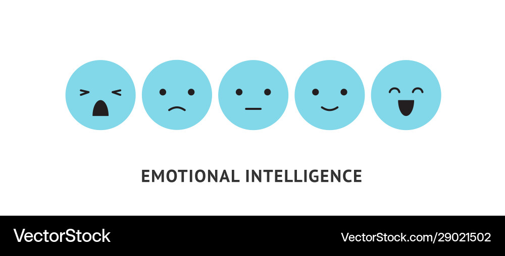 Emotion faces ranking scale blue smiles Royalty Free Vector
