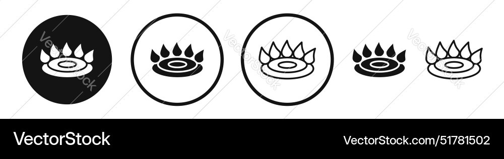 Fire burner icon set black filled and outlined Vector Image