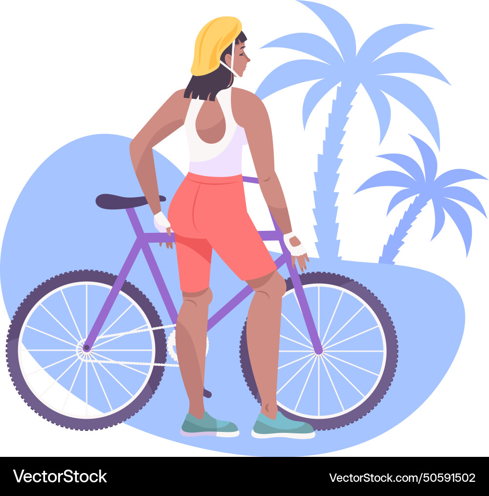 Flat bike composition Royalty Free Vector Image