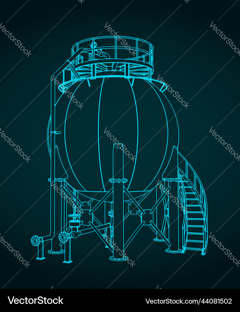 Spherical storage tank Royalty Free Vector Image