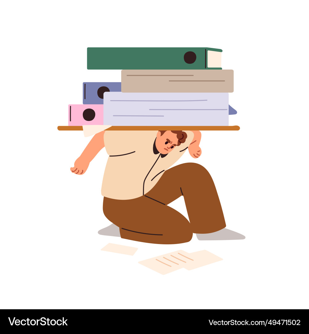 Work burden documents overload paperwork Vector Image