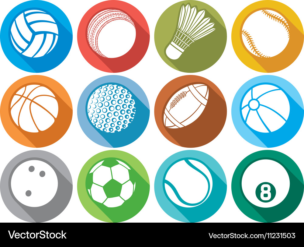 Ball icon set Royalty Free Vector Image - VectorStock