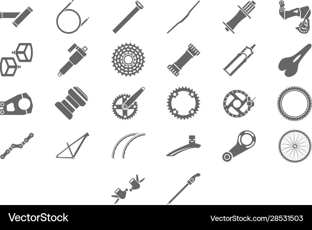 Bicycle parts and components icons for eshop menu Vector Image