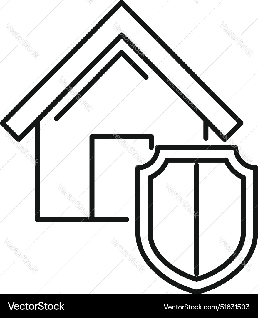 House protection insurance with shield protecting Vector Image