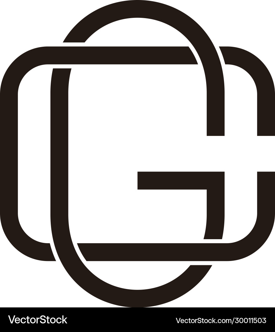 Buchstaben gc verlinkte dünne Linie Symbol Logo Vektorbild
