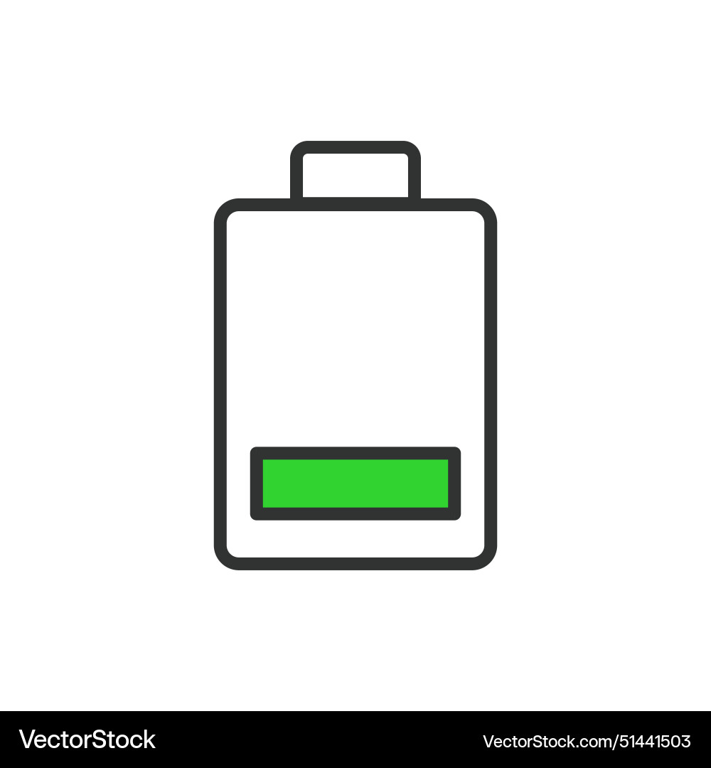 Low battery in line design green Royalty Free Vector Image