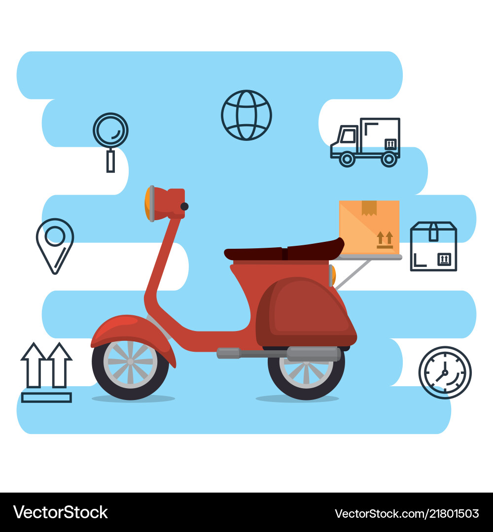 Motorrad-Lieferservice-Symbol Lizenzfreies Vektorbild