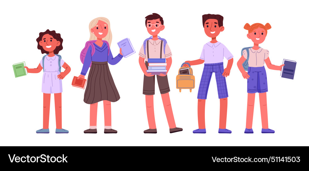 School children elementary students Royalty Free Vector