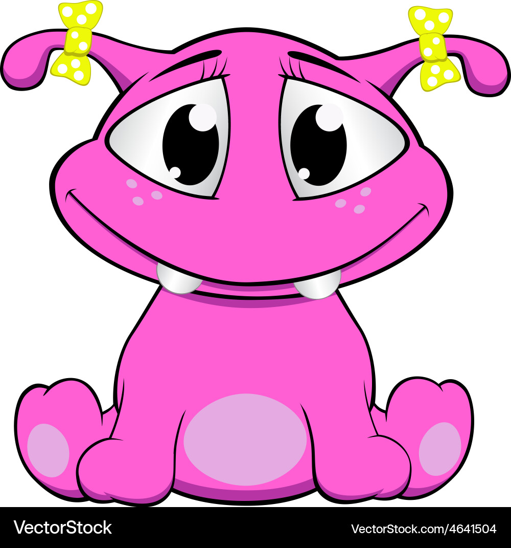 A cute pink monster Royalty Free Vector Image - VectorStock