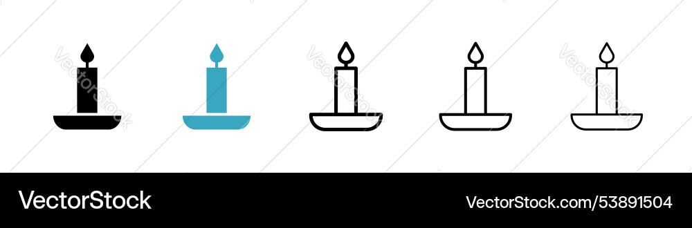 Candle icon set Royalty Free Vector Image - VectorStock