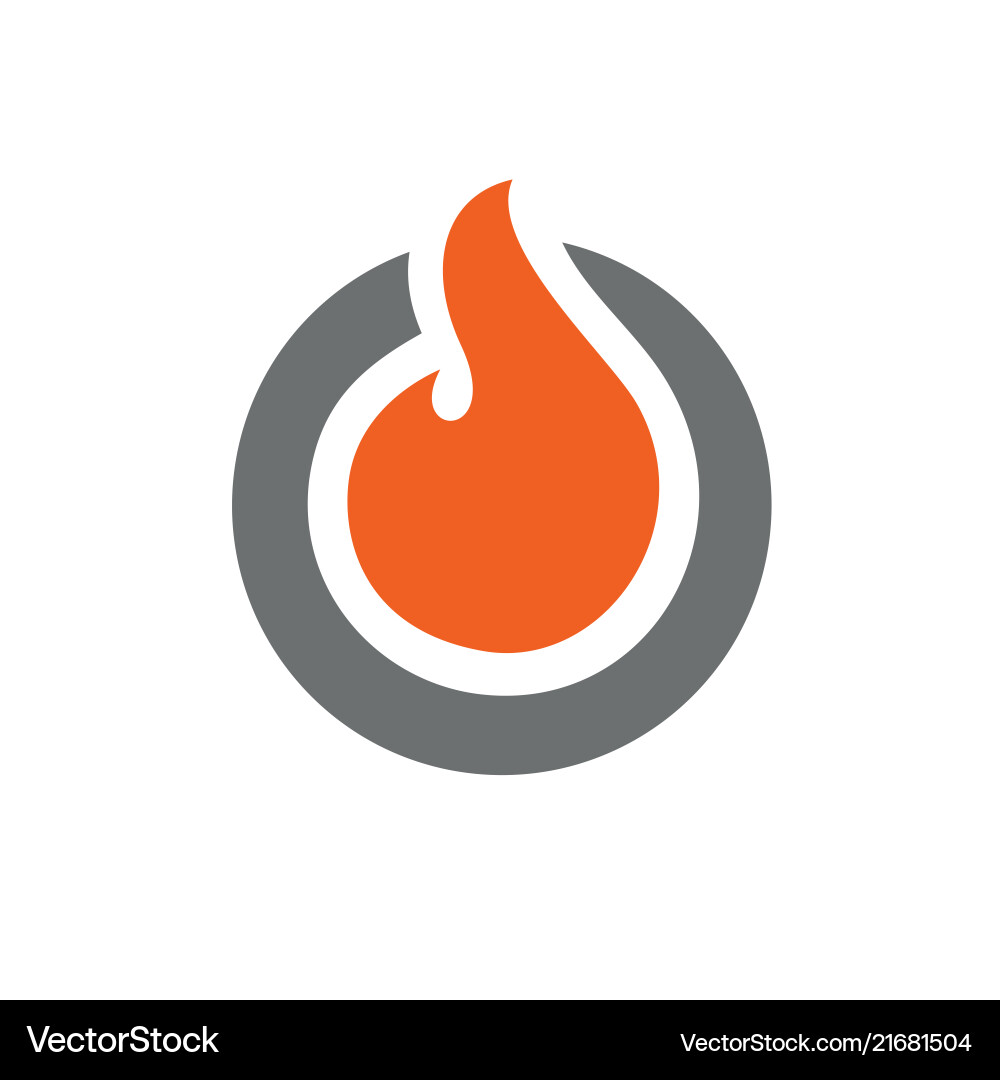 Circle fire logo or icon design Royalty Free Vector Image