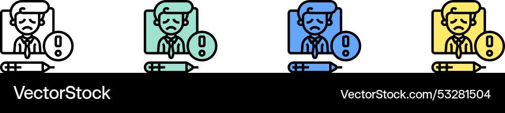 Complaint icon outline green blue and yellow Vector Image